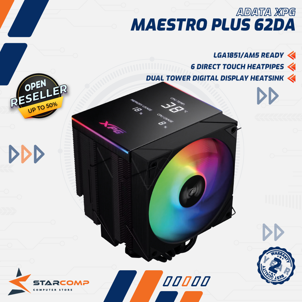 Jual ADATA XPG MAESTRO PLUS 62DA DIGITAL CPU AIR COOLER DUAL TOWERS 6 ...