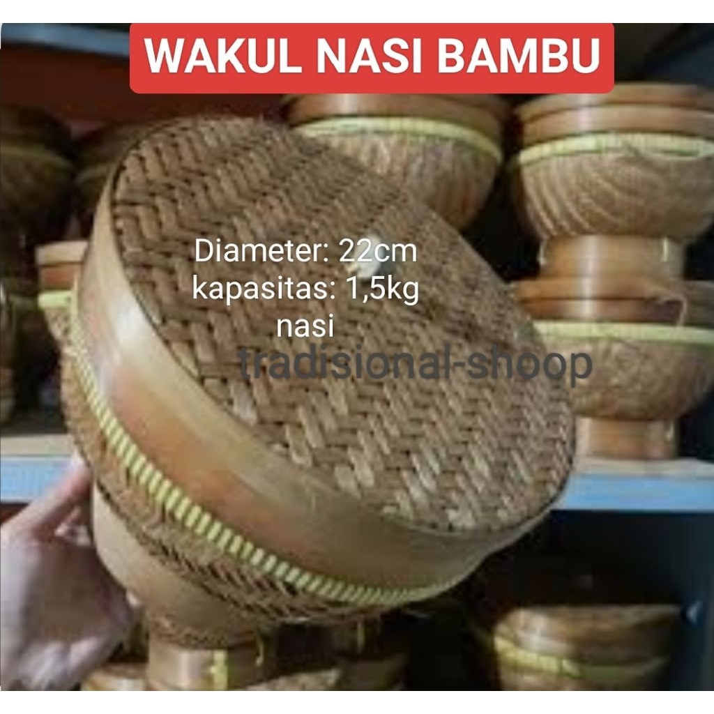 Jual WAKUL NASI-WAKUL BAMBU diameter 22cm | Shopee Indonesia