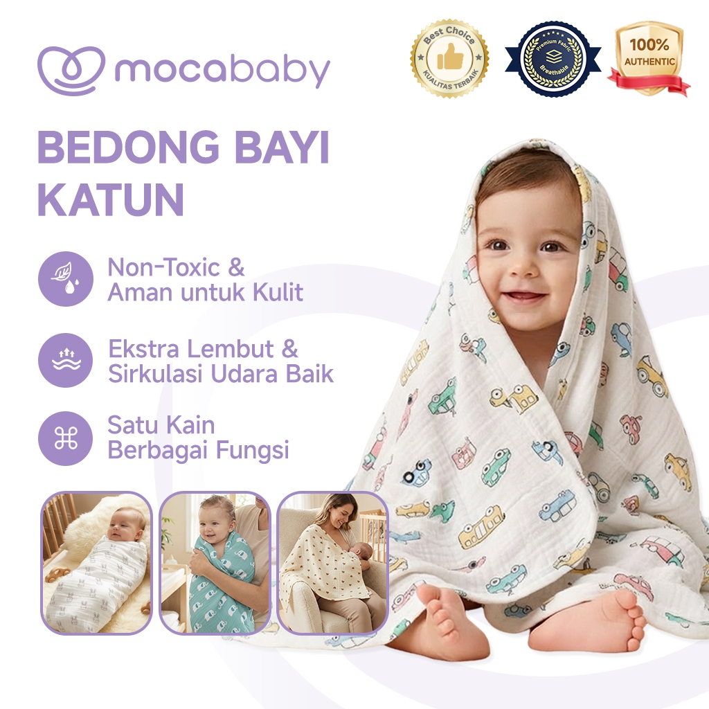 Jual Mocababy Bedong Bayi / Selimut Bayi / Bedung Bayi / Bedong Muslin ...