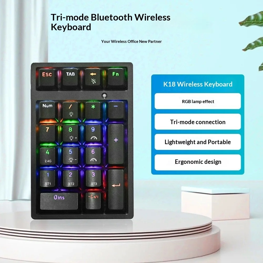 Jual Keyboard Numeric Wireless Bluetooth Mechanical 3 Mode Backlight ...