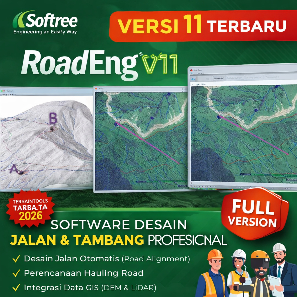 Jual Softree RoadEng v11 Full Version – Software Desain Jalan & Tambang ...