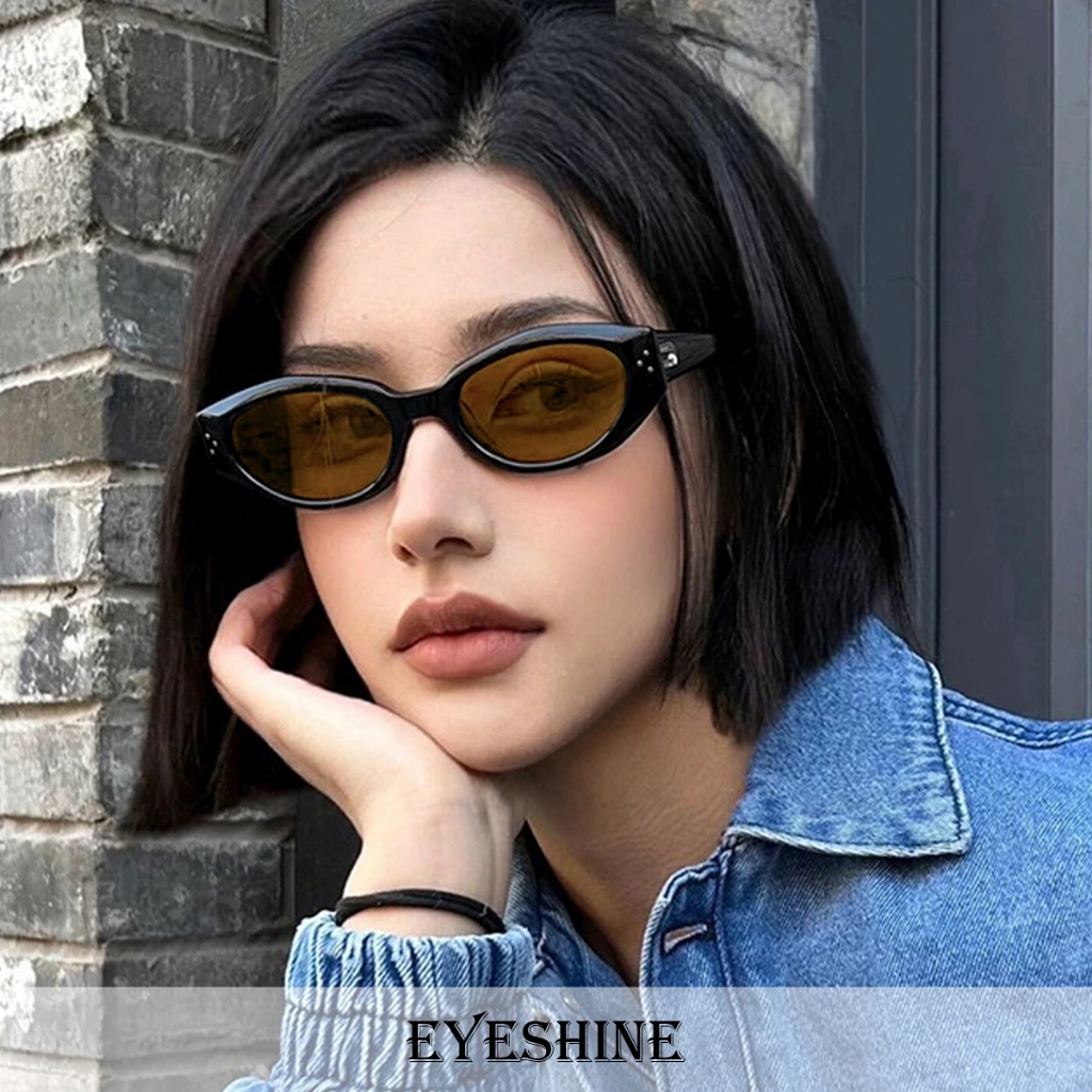 Jual Eyeshine Kacamata Hitam Unisex Gaya Retro Sunglasses Aksen Titik ...