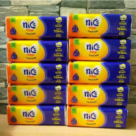 Jual [isi 10] Paket Tisu Nice 360 Helai Living Safe Food Tissue Facial ...