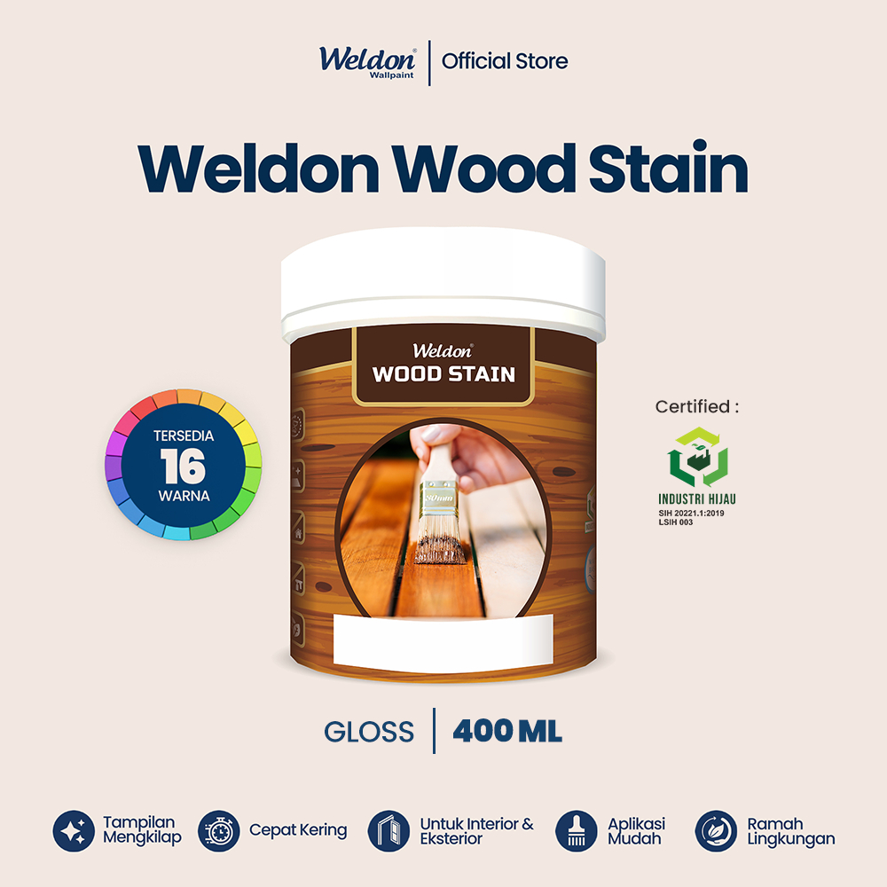 Jual Cat Kayu Weldon Wood Stain 400 ml - Water Based Gloss Interior ...