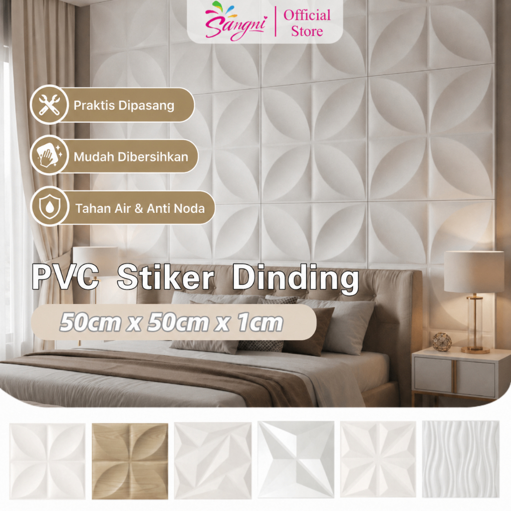 Jual Sangni - 3D Wallpaper PVC 50x50cm 30x30cm Hiasan Dinding Aesthetic ...