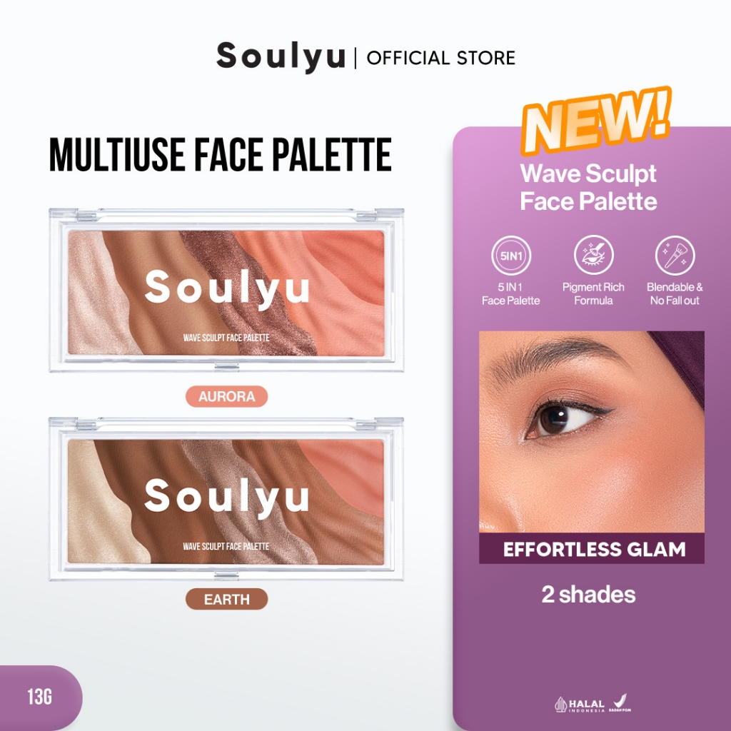 Jual [NEW] Soulyu Wave Sculpt Face Palette - 5in1 Palette | Eyeshadow ...