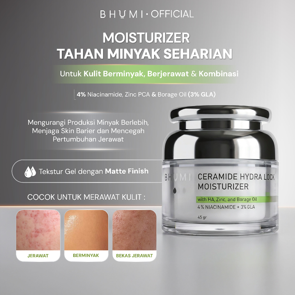 Jual Bhumi Ceramide Hydra Lock Moisturizer 45gr - Moisturizer untuk ...