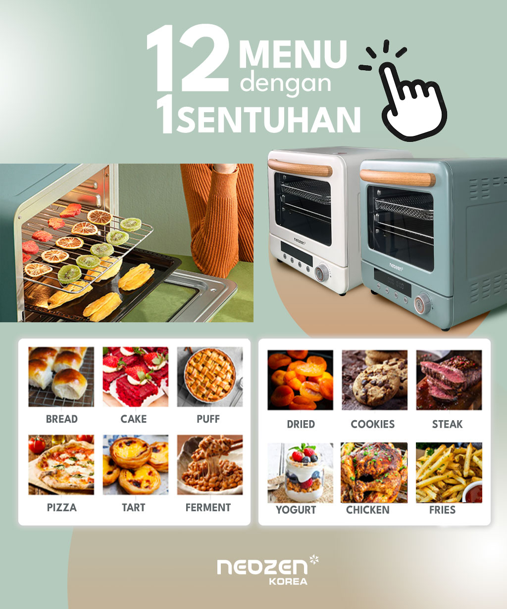 Jual Neozen Air Fryer Oven - Low Watt 20 Liter - GREEN TOSCA | Shopee ...