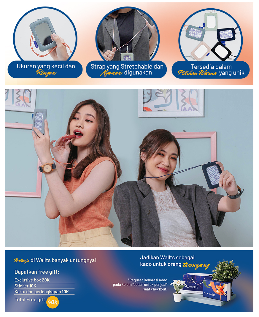 Jual Wallts Miroir Black - ID Card Lanyard Gantungan Name Tag Kaca ...