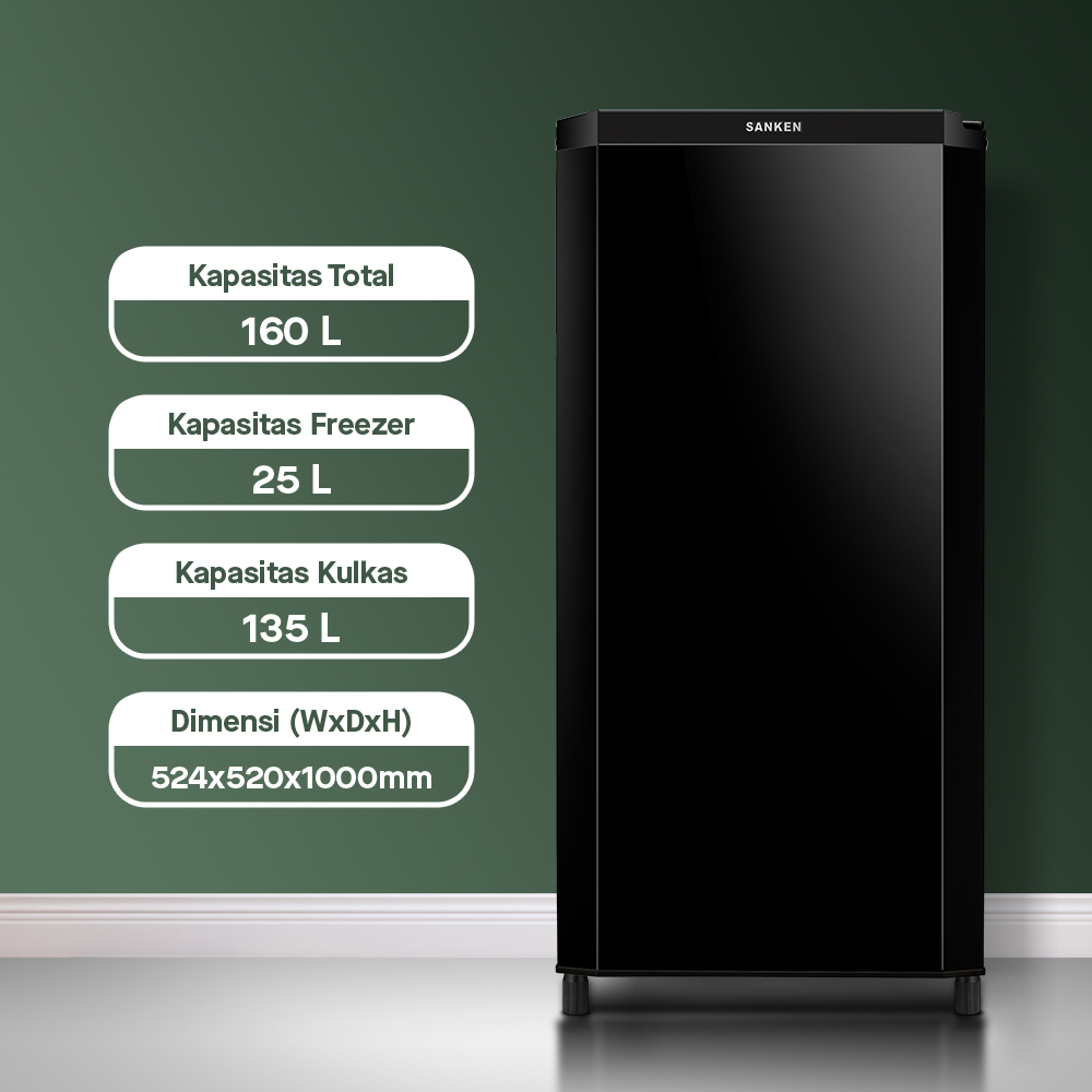 Jual Sanken Kulkas Satu Pintu SK-V163PA-BB Hitam | Shopee Indonesia