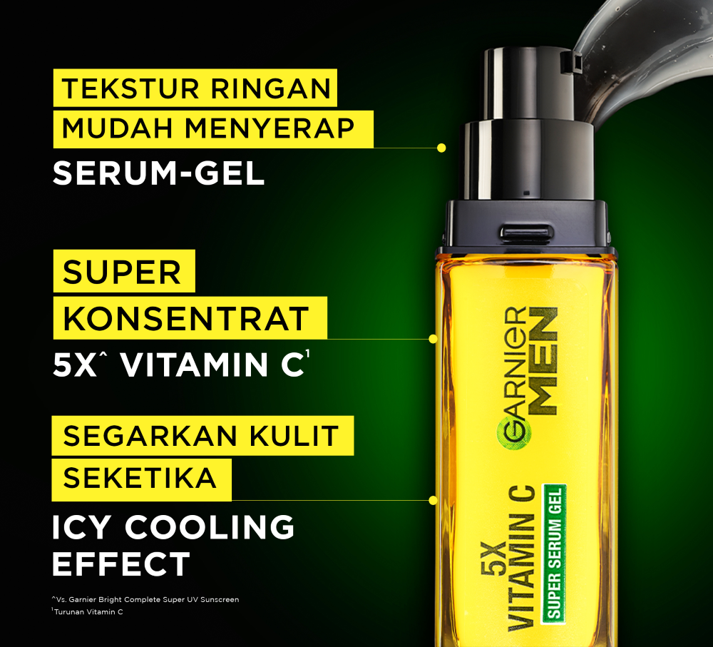 Jual GARNIER Men Turbo Bright 5x Vitamin C Super Serum Gel - 30ml Serum ...