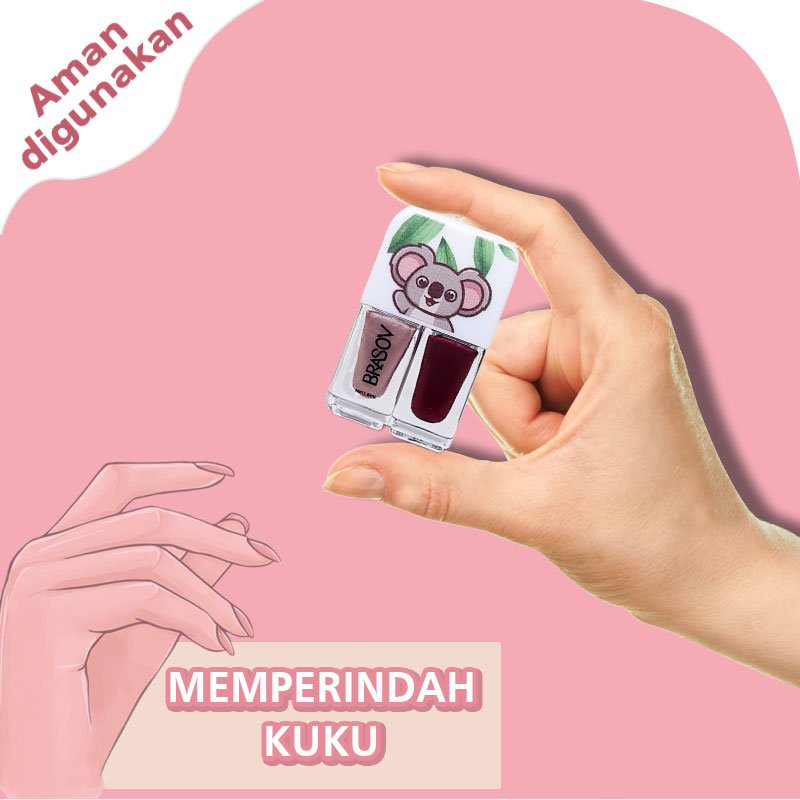 Jual BRASOV Kutek / Cat Kuku Nail Polish 2 In 1 6 ML Kutex BPOM SGL01 ...