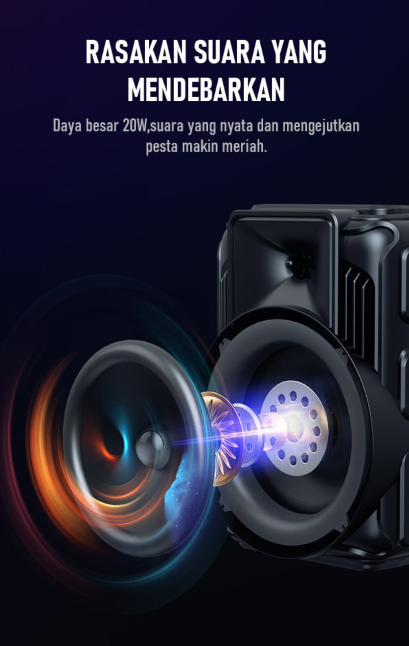Jual ROBOT Speaker Bluetooth Karaoke Super Bass RGB 20W Bluetooth 5.0 Audio Mic Wireless ...