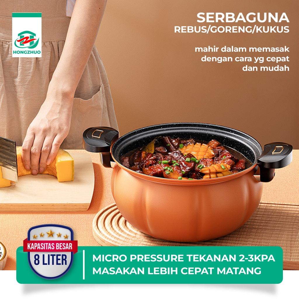 Jual Hongzhuo Panci Presto Labu 8 Liter Premium Quality Wajan Panci ...