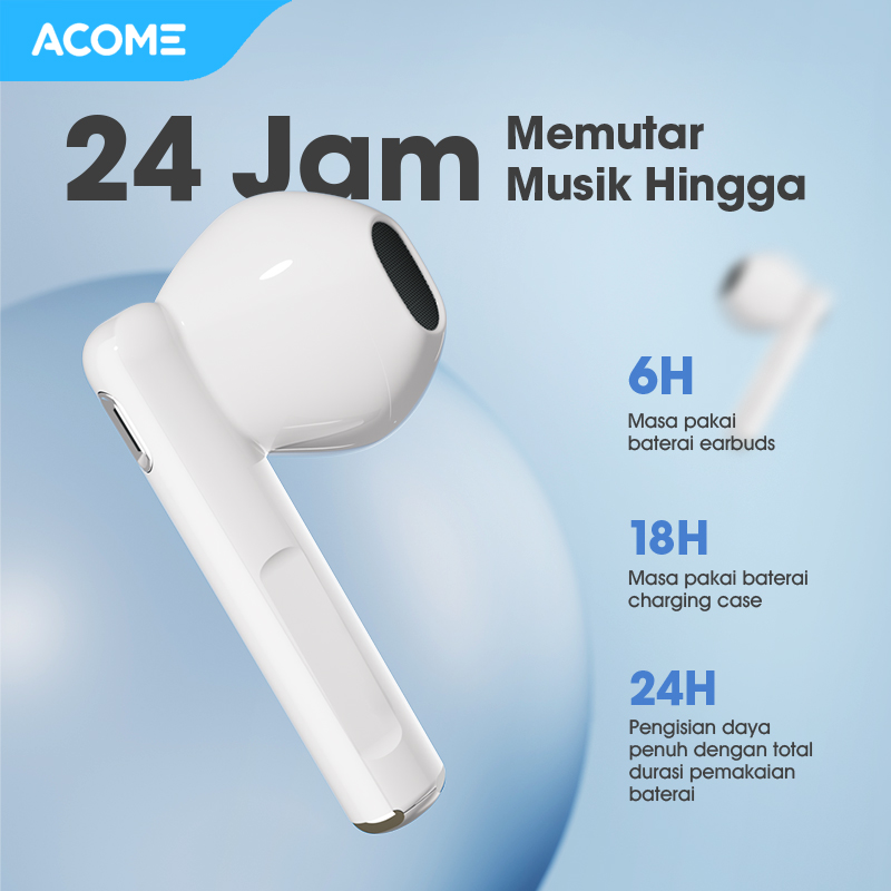 Jual Acome Headset Earphone TWS Bluetooth 5.3 IPX4 Waterproof 3 Gram ...