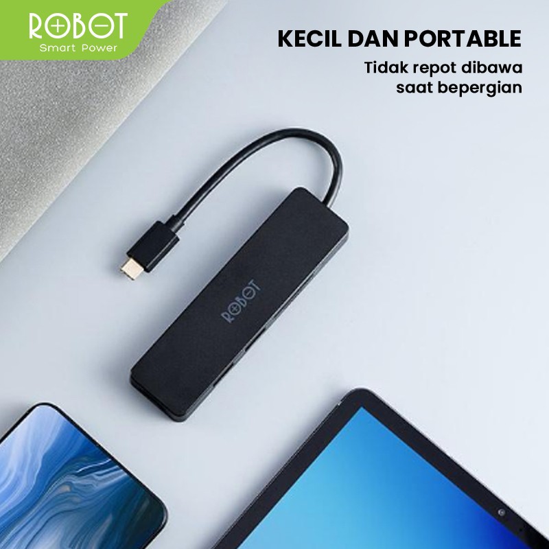 Jual ROBOT Adapter USB HUB 5-in-1 USB C Type C Adapter Multifungsi ...