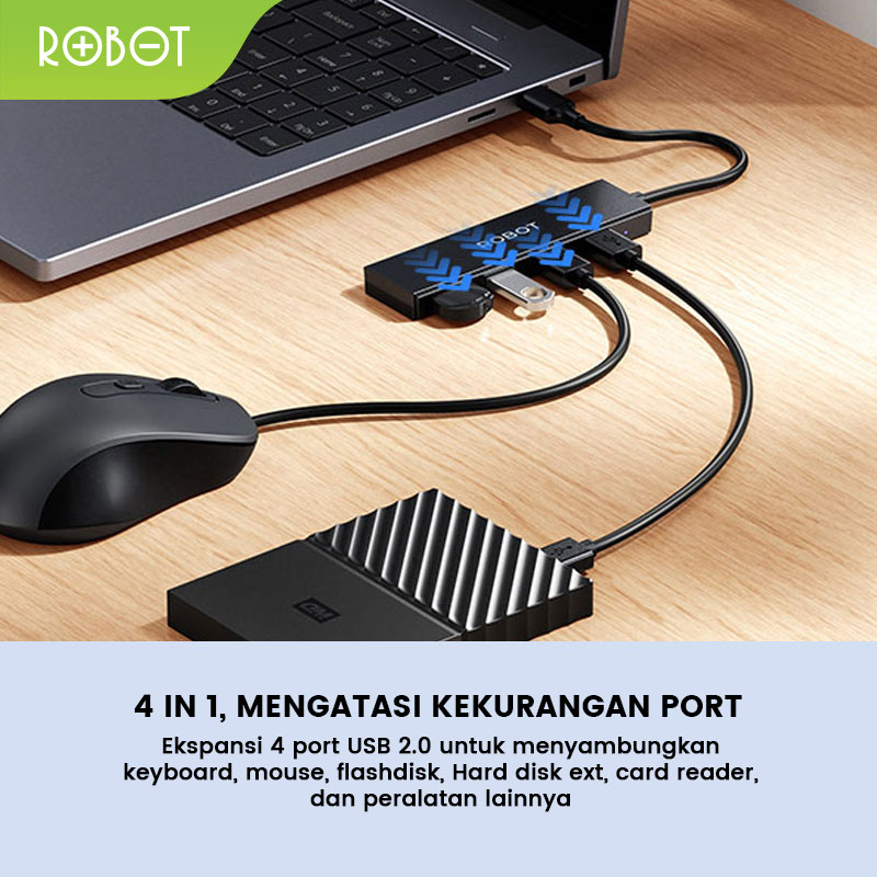 Jual ROBOT H130 4 Ports USB HUB 25cm Portable Multi Function Garansi 1 Tahun | Shopee Indonesia