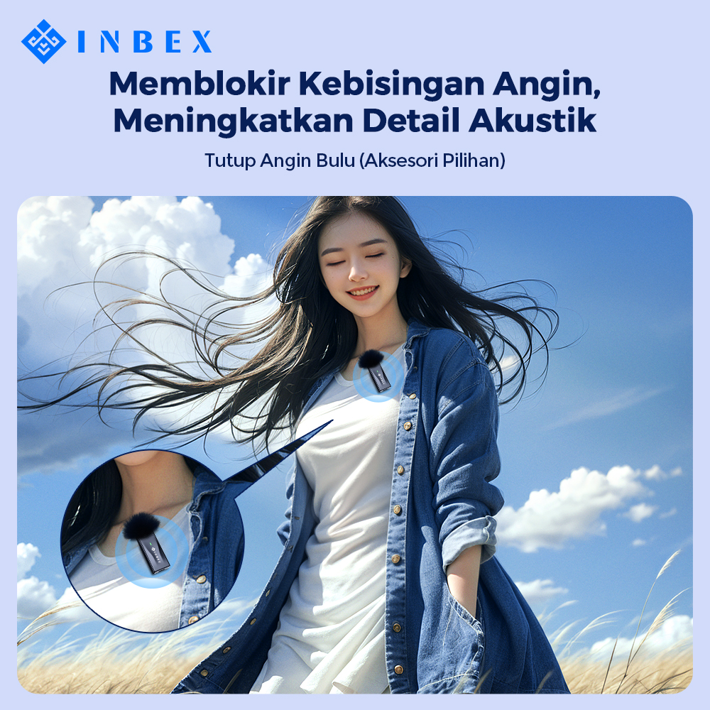 Jual INBEX IM4 Microphone Wireless Live stream/Video Mic Clip Dual ...