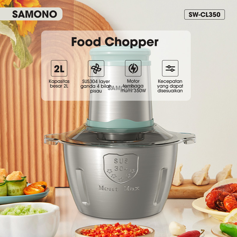 Jual SAMONO Chopper 2L Stainless Multifungsi coper daging dan bumbu ...