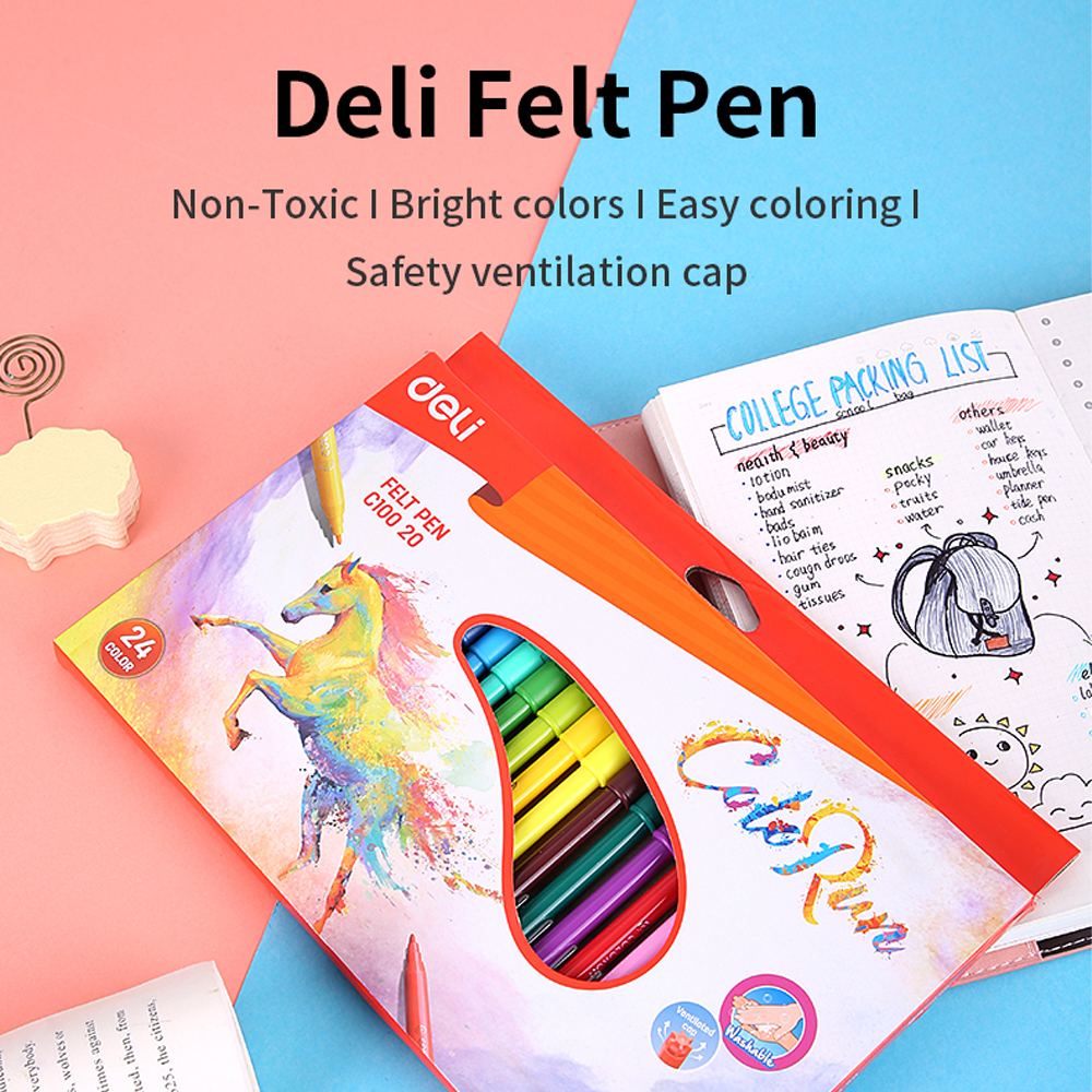 Jual Deli Spidol 12/18/24 Warna Tidak beracun Warna Cerah EC10020 ...