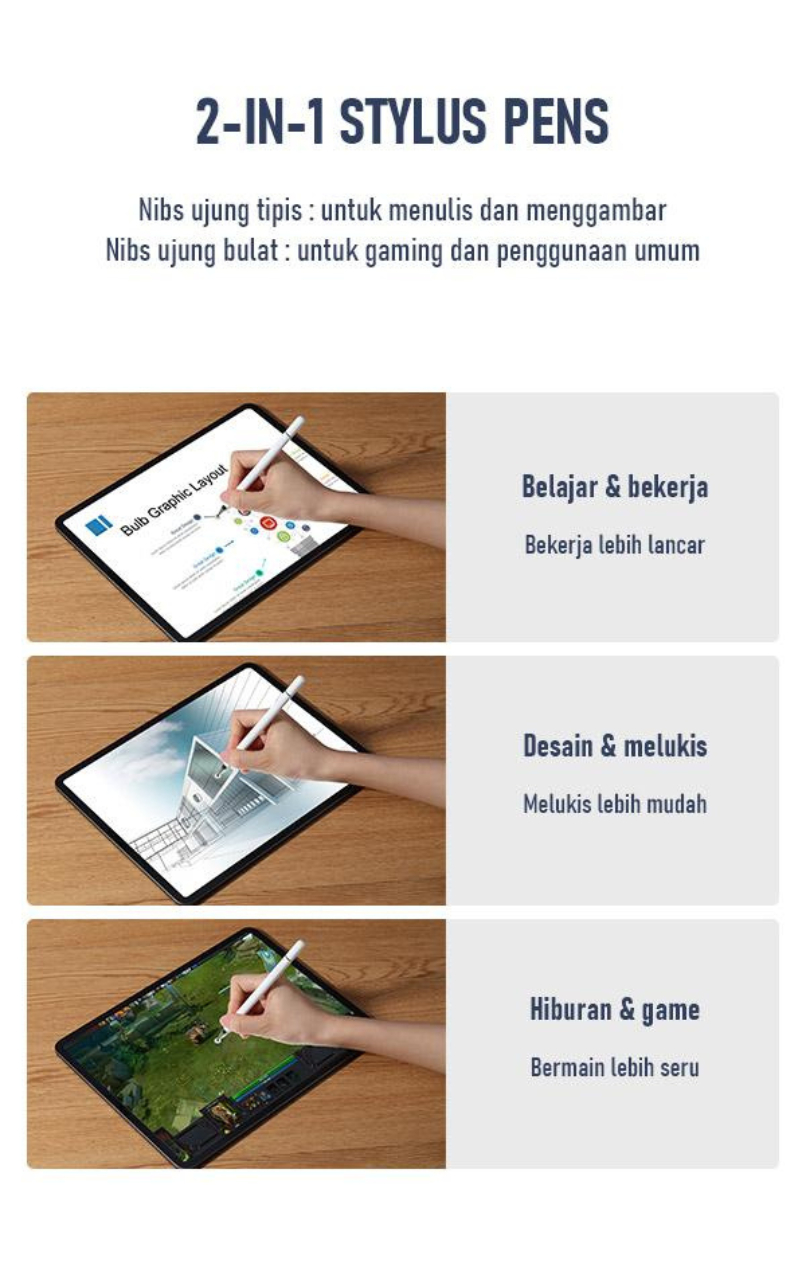 Jual ROBOT Stylus Pen RSP01 Universal 2 in 1 Capacitive No Delay for ...
