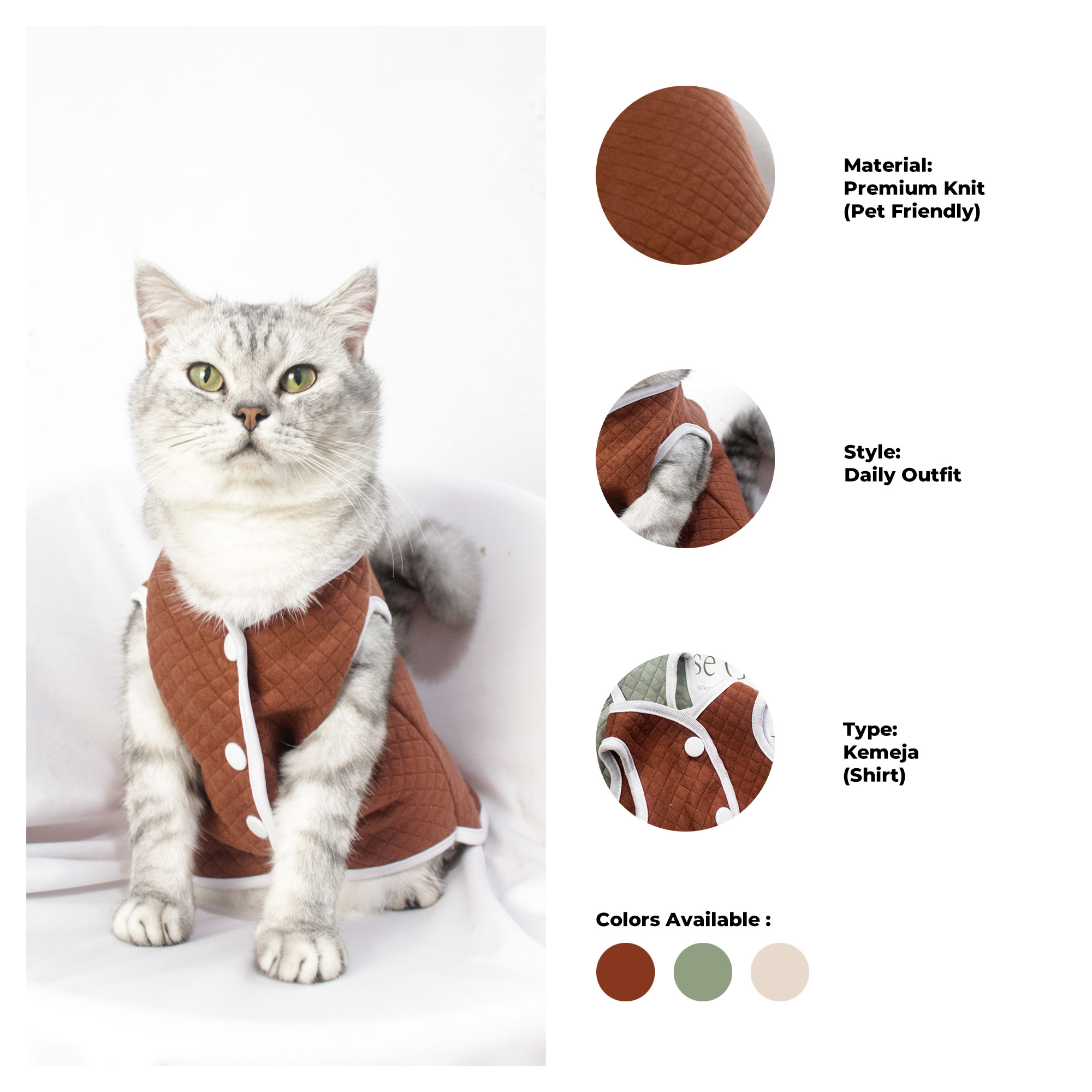 Jual Baju Kucing Anjing Cowok Cewek Lucu Bulu Kecil - Bukipet Lilou Shirt | Shopee Indonesia