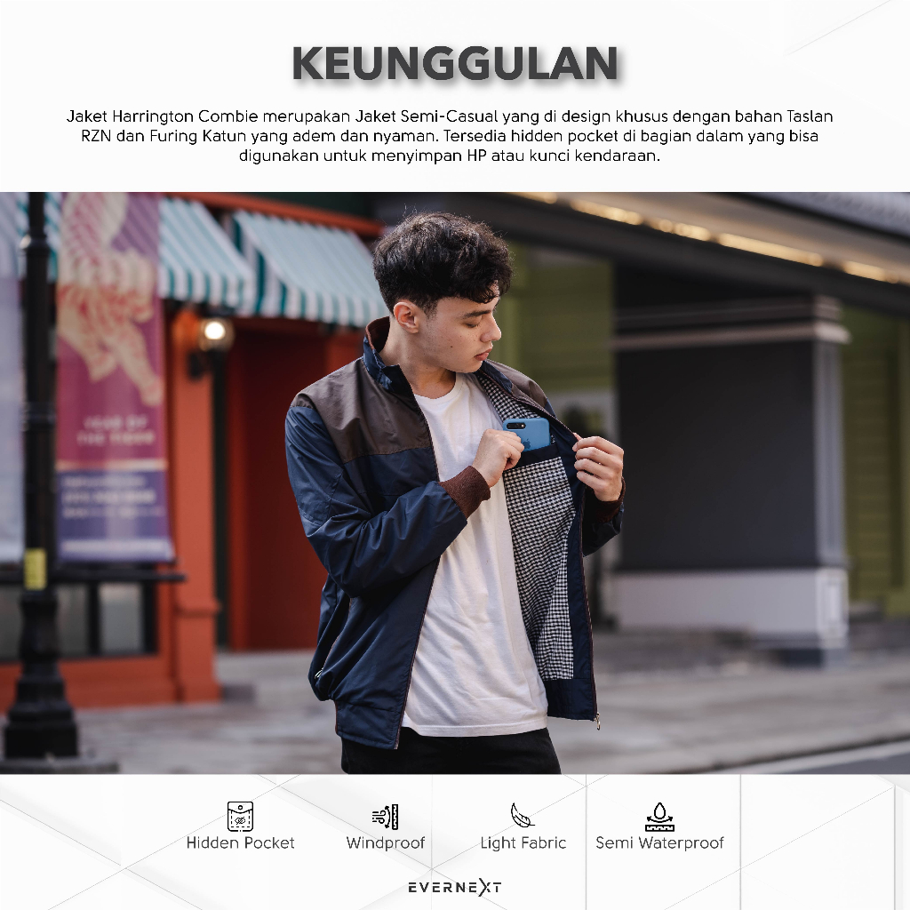 Jual Evernext - Jaket Pria Jaket Harrington Combie Jaket Casual Pria ...