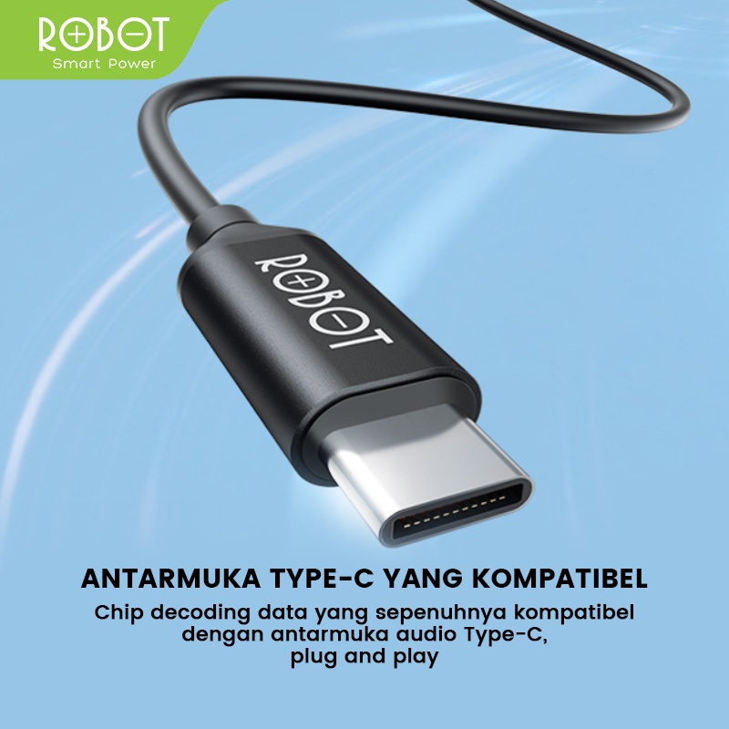 Jual Headset ROBOT REC240S Wired Earphone Bass Android Kabel Type USB C ...