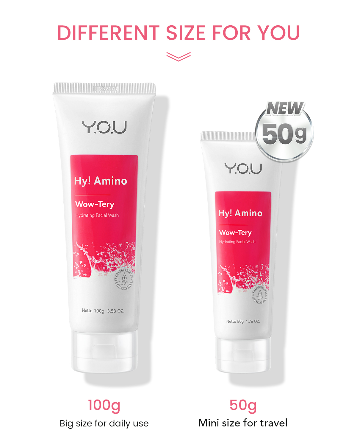 Jual YOU Hy! Amino Facial Wash 50g Anti Acne, Hydrating, Brightening ...