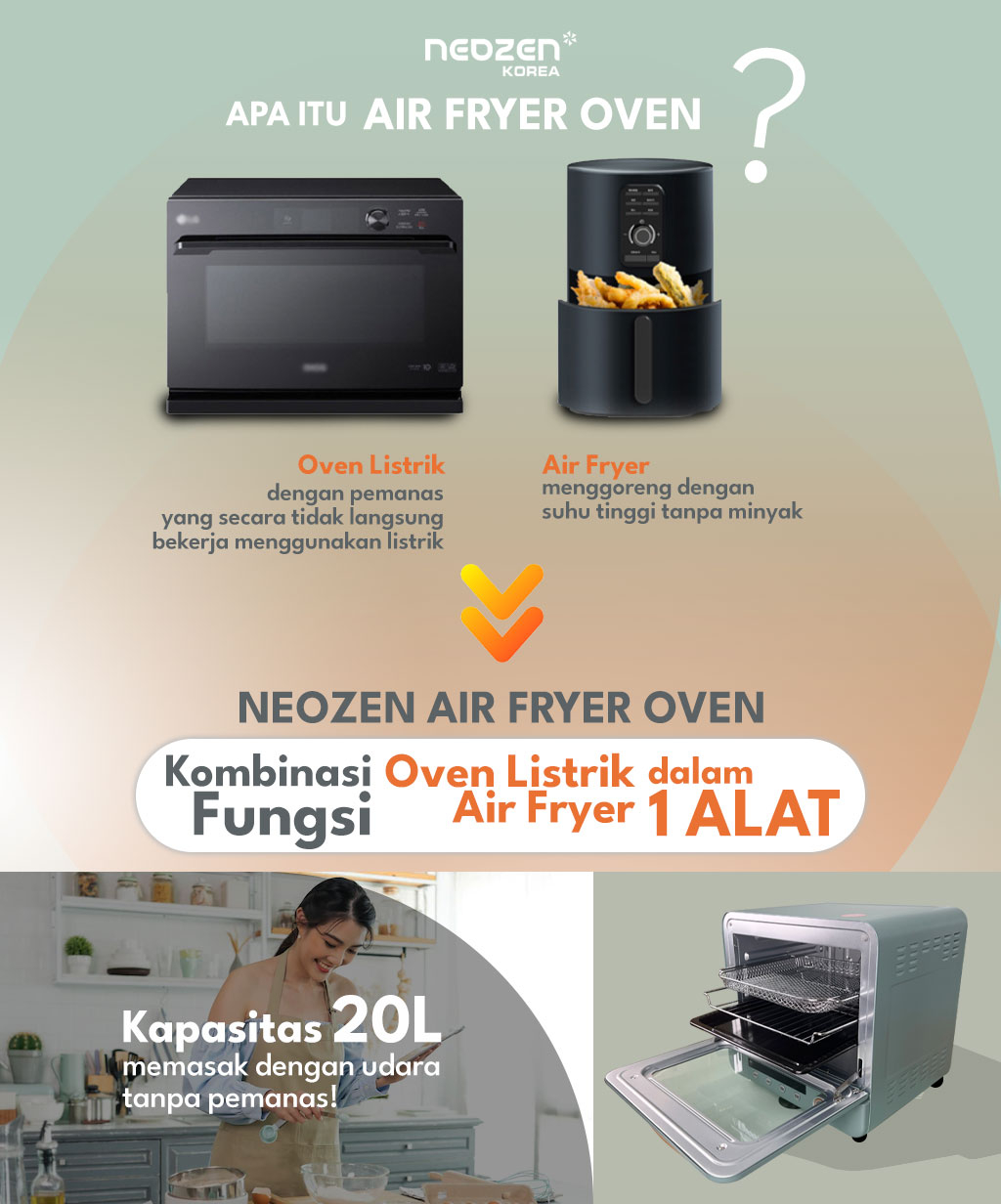 Jual Neozen Air Fryer Oven - Low Watt 20 Liter - GREEN TOSCA | Shopee ...