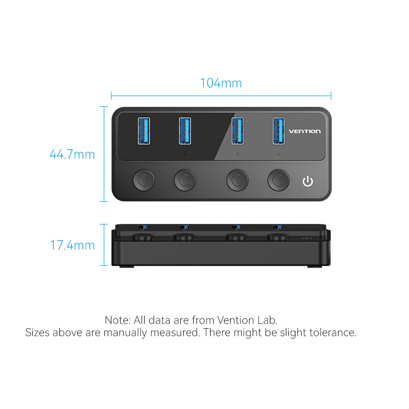 Jual Vention USB Hub 2.0 3.0 With Power Switch Led And Usb C Power ...