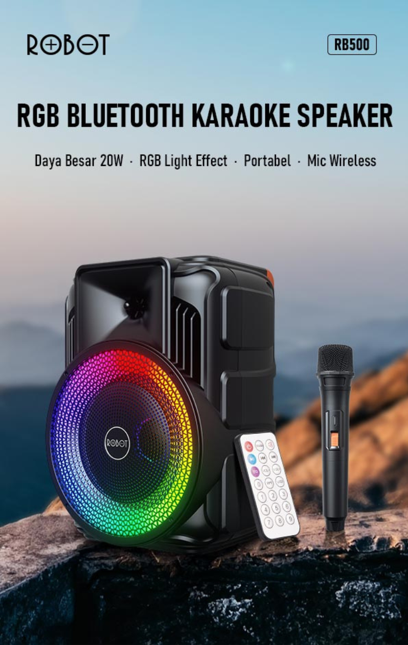 Jual ROBOT Speaker Bluetooth Karaoke Super Bass RGB 20W Bluetooth 5.0 Audio Mic Wireless ...