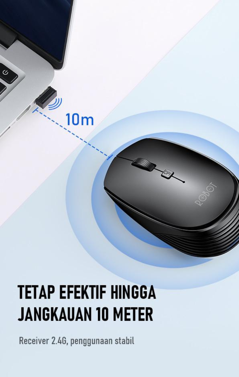 Jual ROBOT Mouse Wireless 1600 DPI Power Switch 2.4G with 3 Level DPI ...
