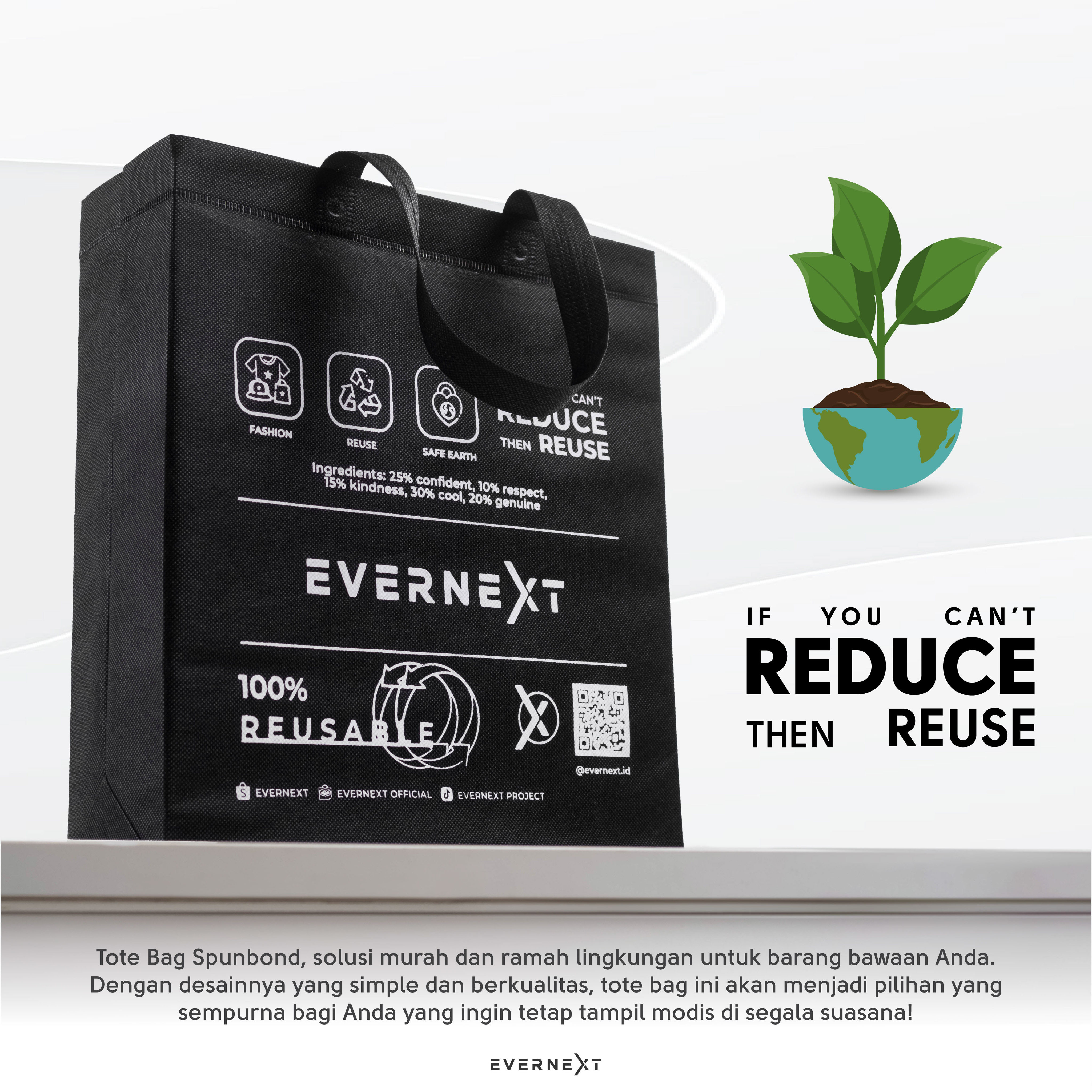 Jual Evernext - Totte Bag Spunbond Tas Kain Goodie Bag Souvenir Tas ...