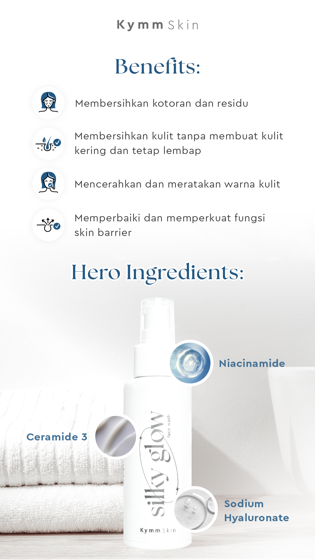 Jual KYMM SKIN Silky Glow Face Wash 100ML| Sabun Pembersih Wajah Lembut ...