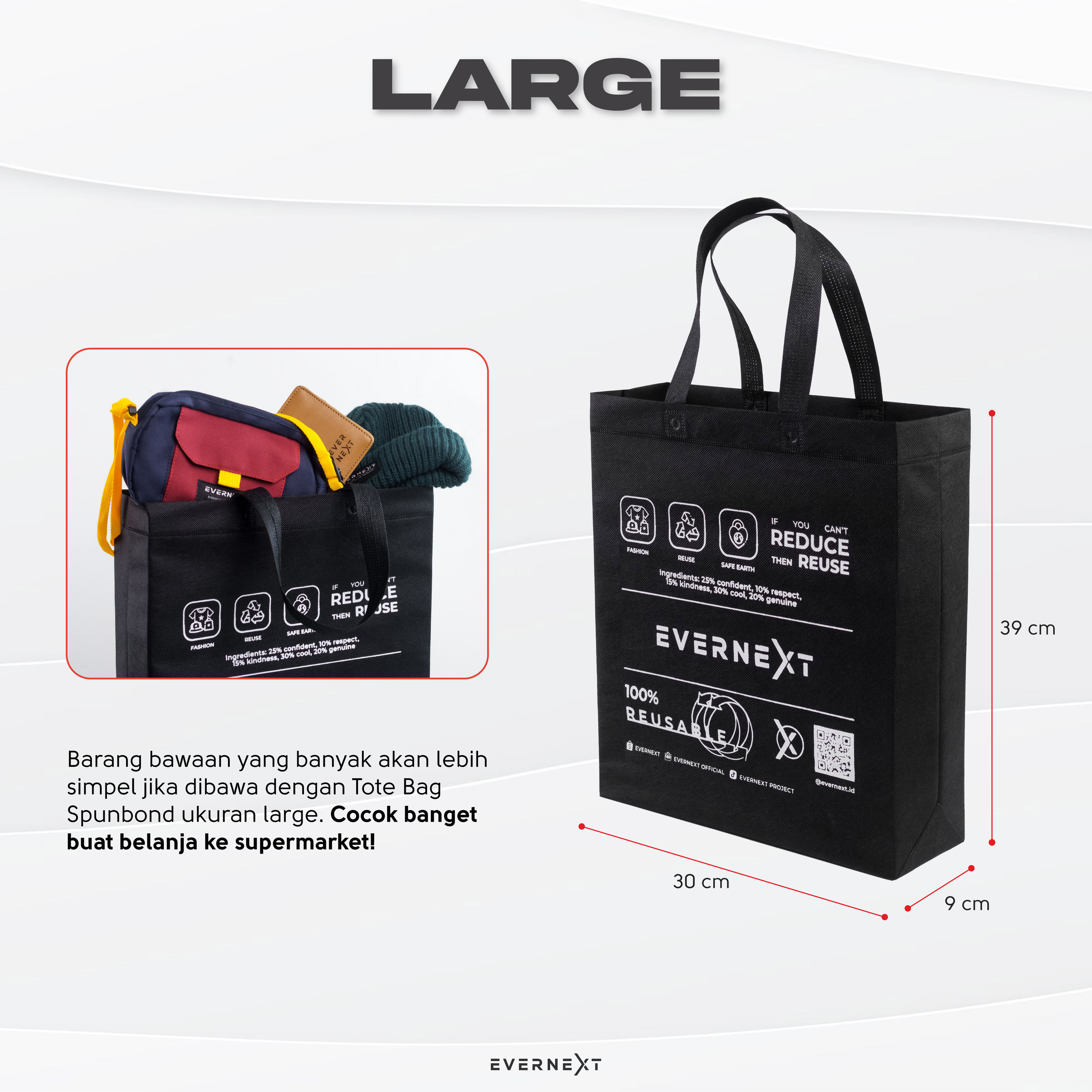 Jual Evernext - Totte Bag Spunbond Tas Kain Goodie Bag Souvenir Tas ...