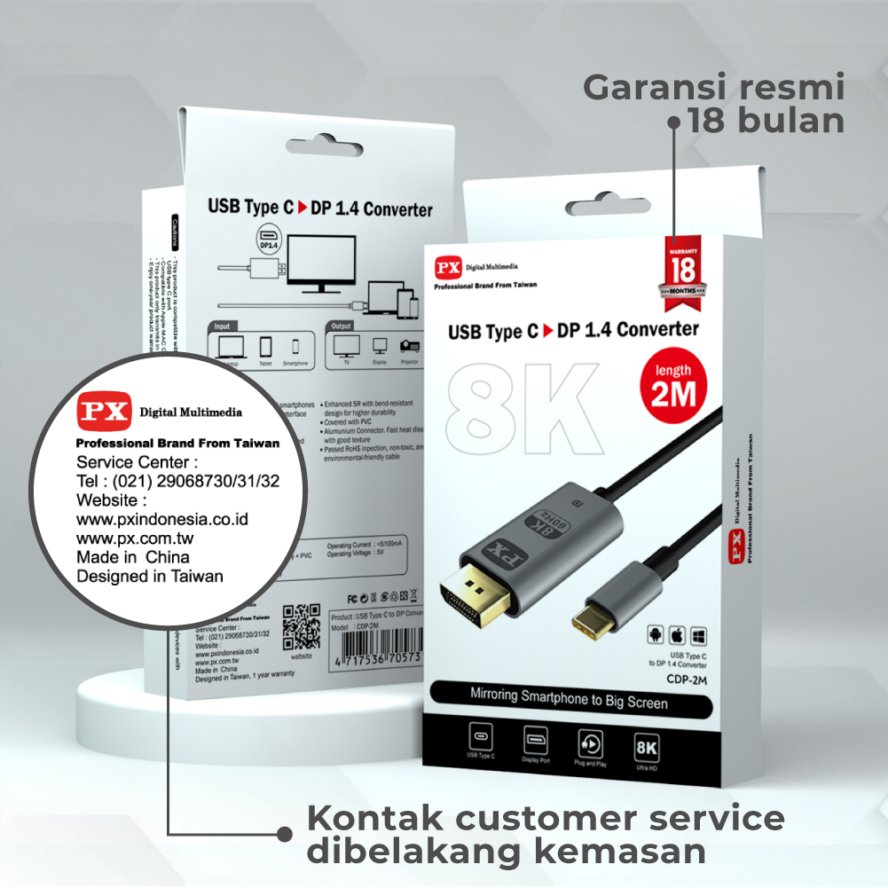 Jual Kabel USB Type C Converter to Display Port Laptop ke TV 8K PX CDP ...