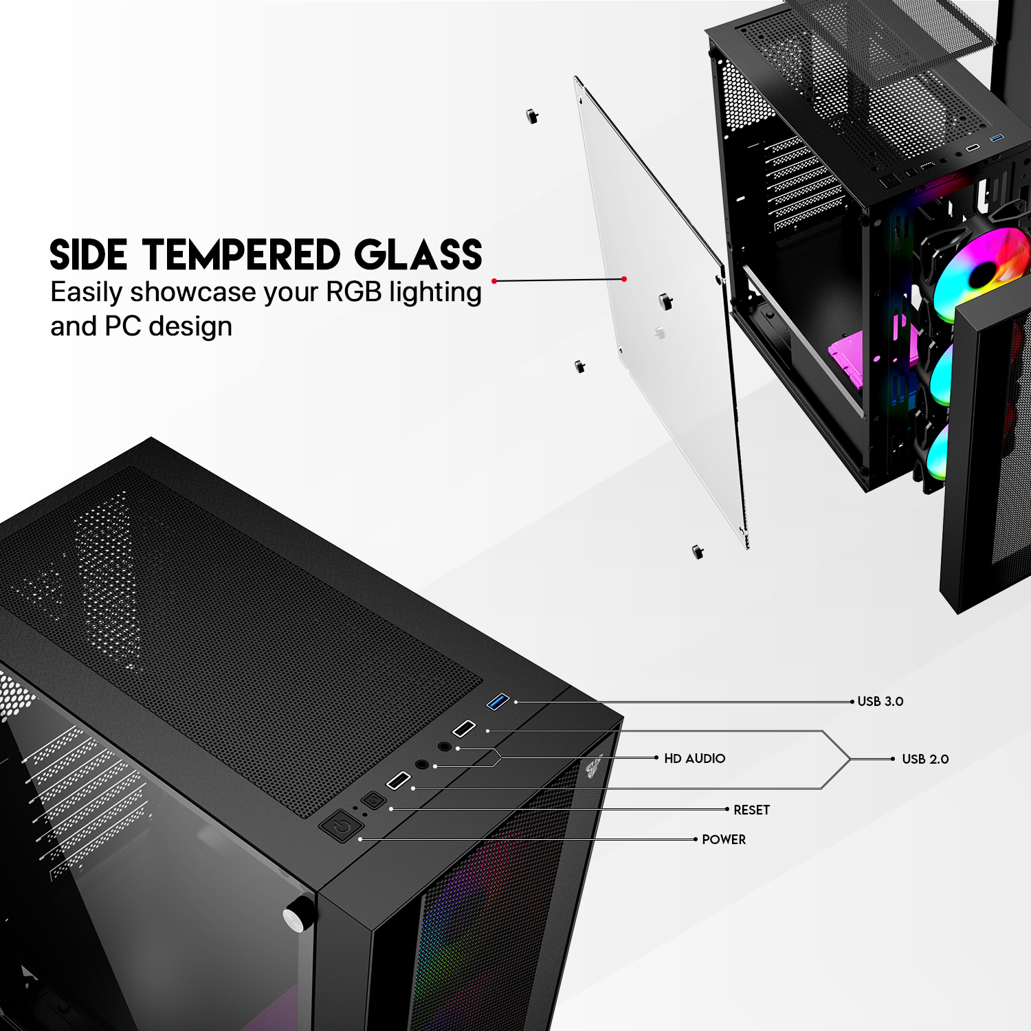 Jual Fantech AERO CG78 Tempered Glass Casing Komputer PC Gaming Case ...