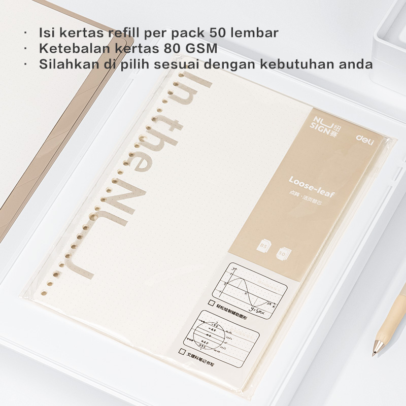 Jual Nusign Loose-leaf Notebook Refill / Isi Binder A5 B5 Garis Grid Dot 50 Lembar NS31X ...