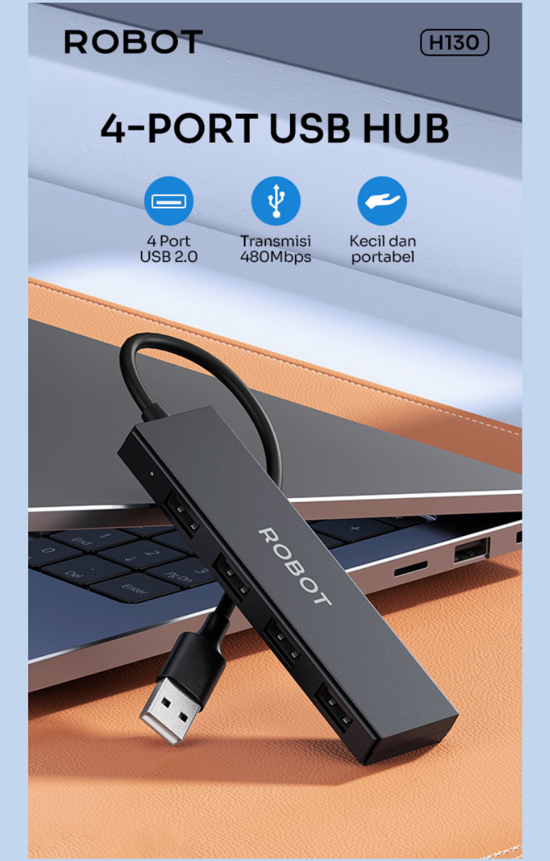 Jual ROBOT USB HUB Transmisi 480Mbps H130-80 4 Ports Portable Multi ...