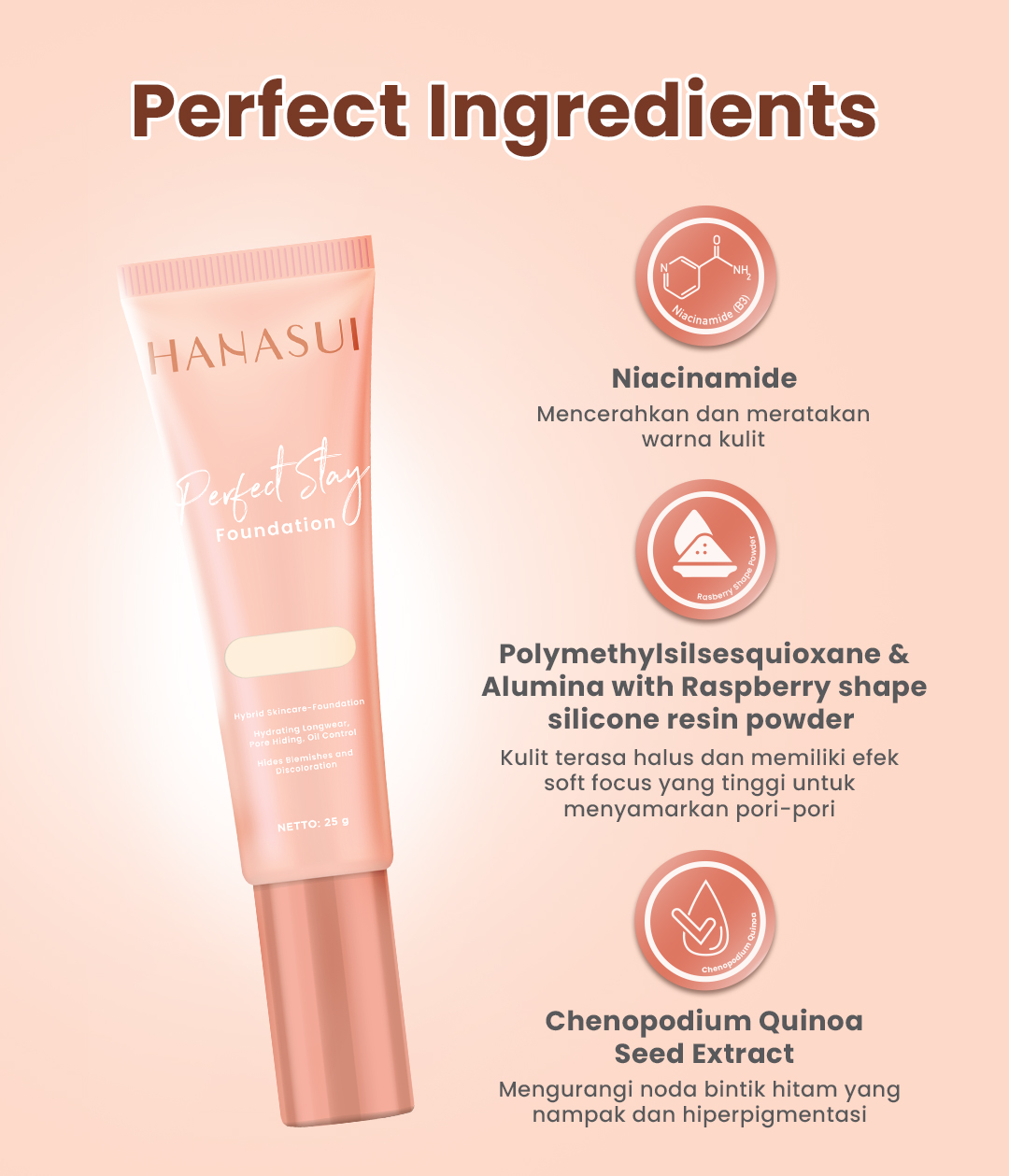 Jual Hanasui Perfect Stay Foundation - Foundation Natural Matte Finish ...