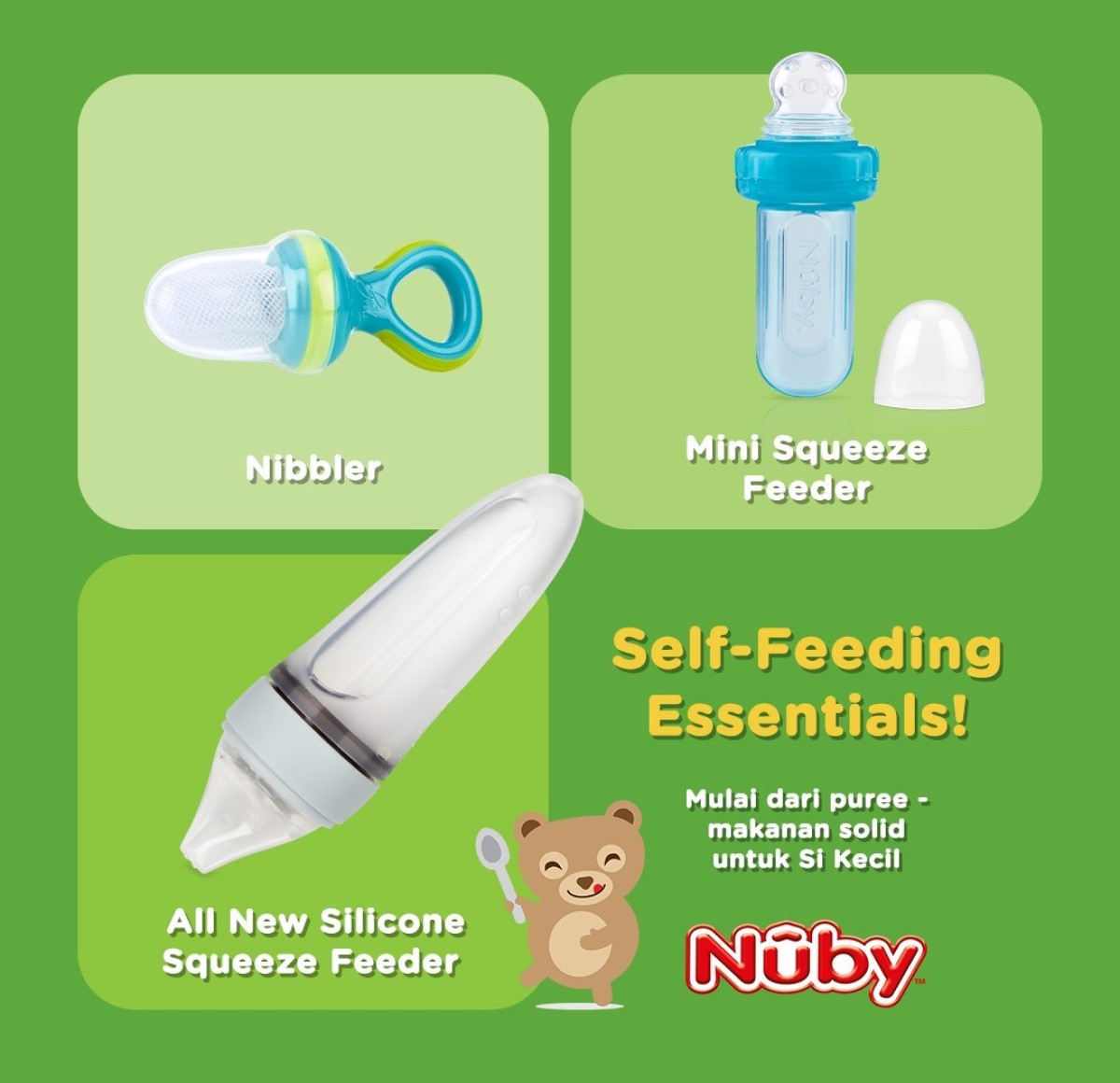 Jual Nuby Silicone Squeeze Feeder Spoon | Sendok Botol Makan MPASI Bayi 90mL | Shopee Indonesia