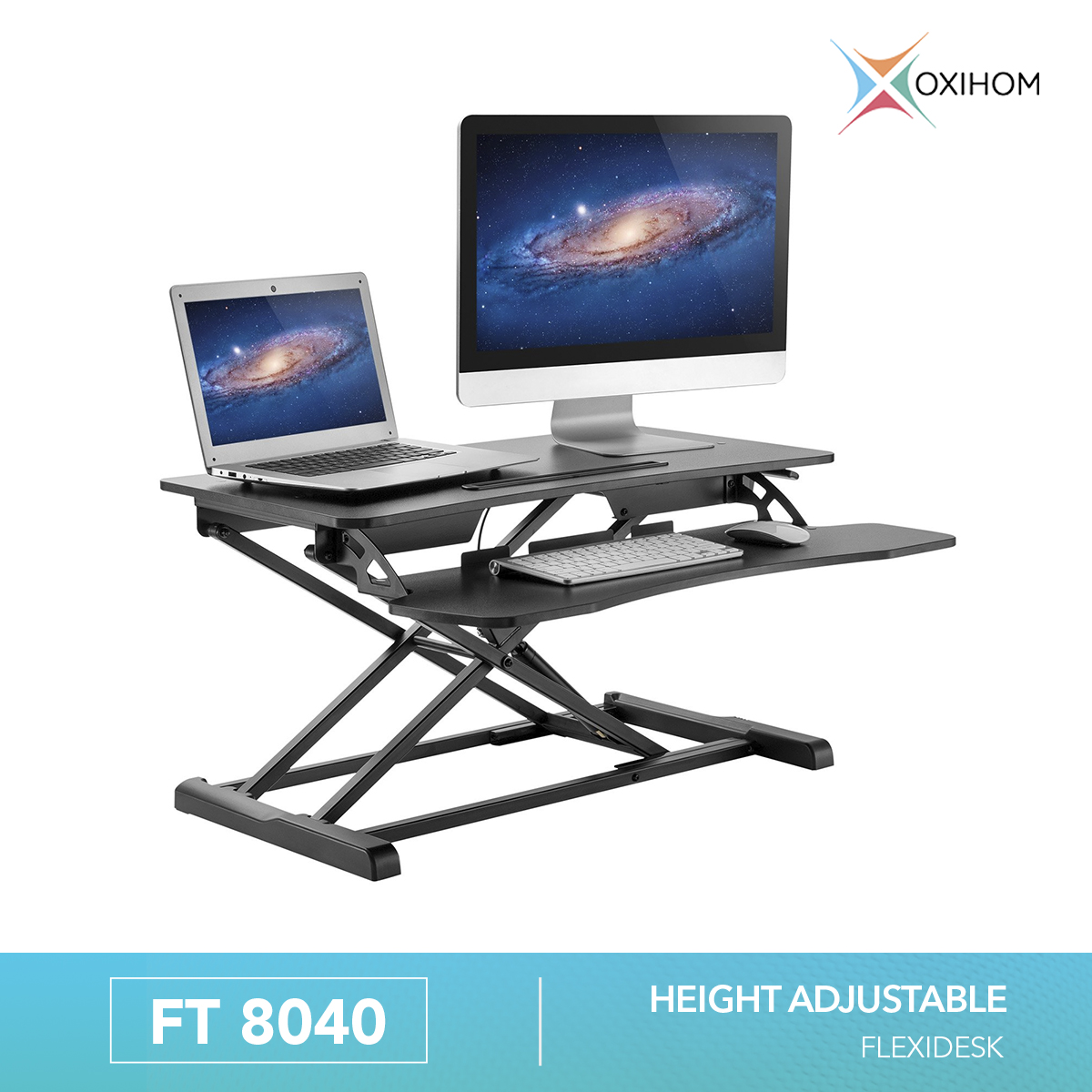Jual Oxihom FT8040 Meja Komputer Kerja Kantor Naik Turun Pegas | Shopee ...