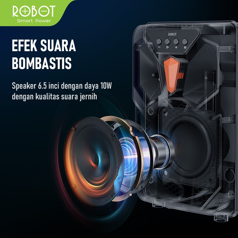 Jual ROBOT Speaker Karaoke Speaker Mic Bluetooth 6.5 Inch Suara Super Bass Portable Ringan ...