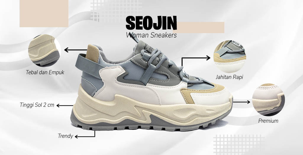 Jual JustLook Seojin Sepatu Sneakers Wanita Sneakers Shoes Fashion ...