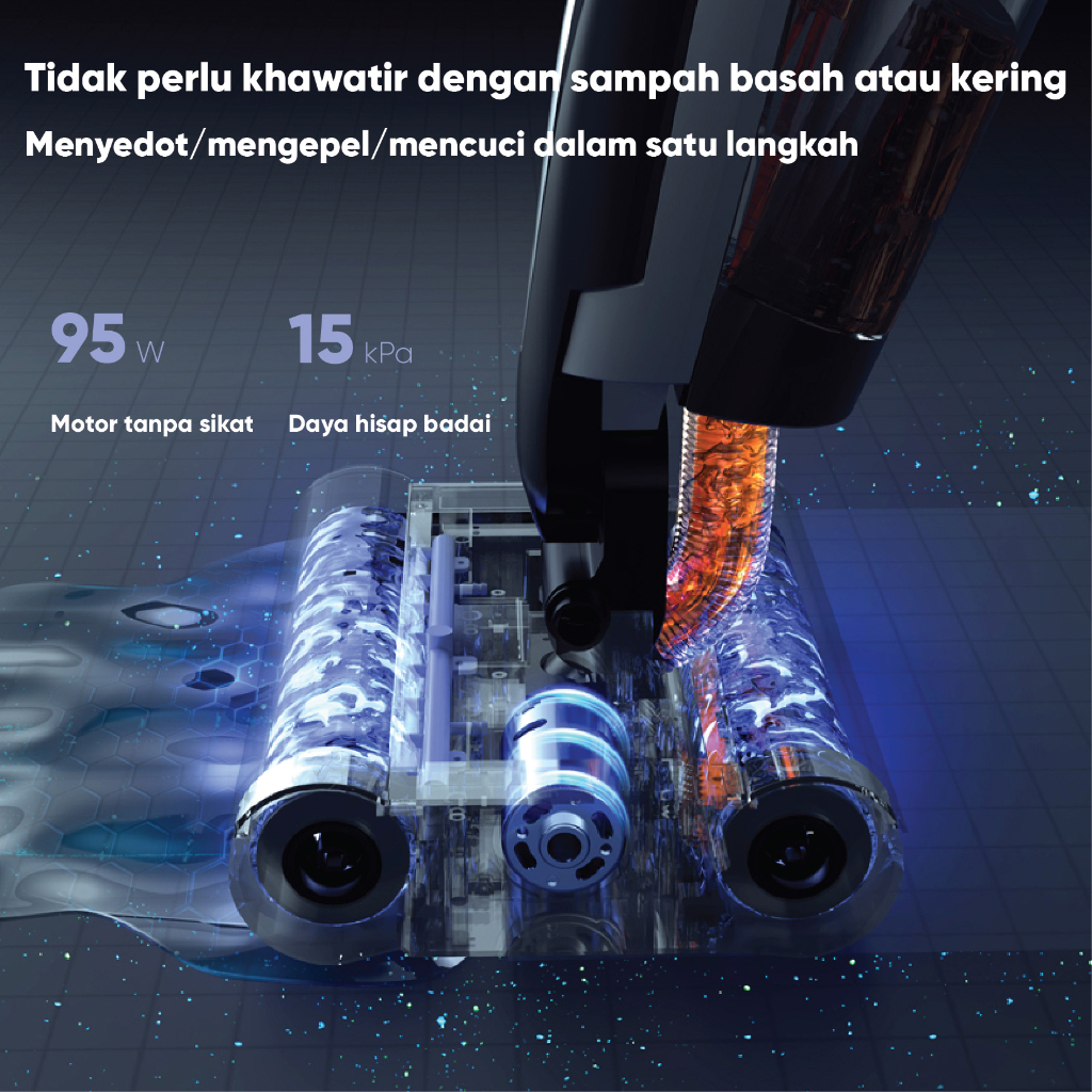 Jual Deerma VX96 15Kpa Cordless Wet Dry Vacuum Cleaner Double Roller ...