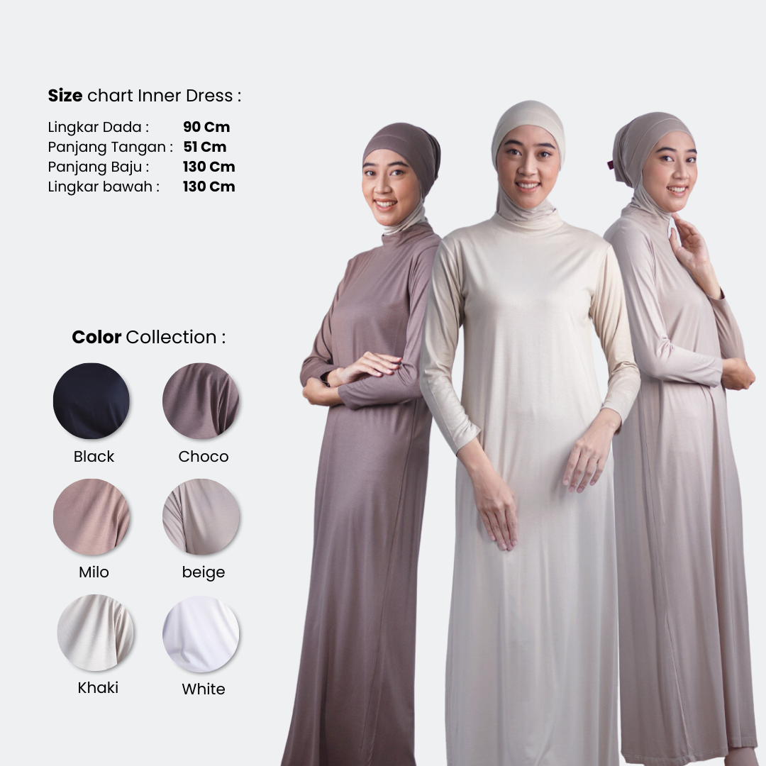 Jual TUBITA - Inner Basic Dress Baju Dalam Lengan Panjang All Colors ...