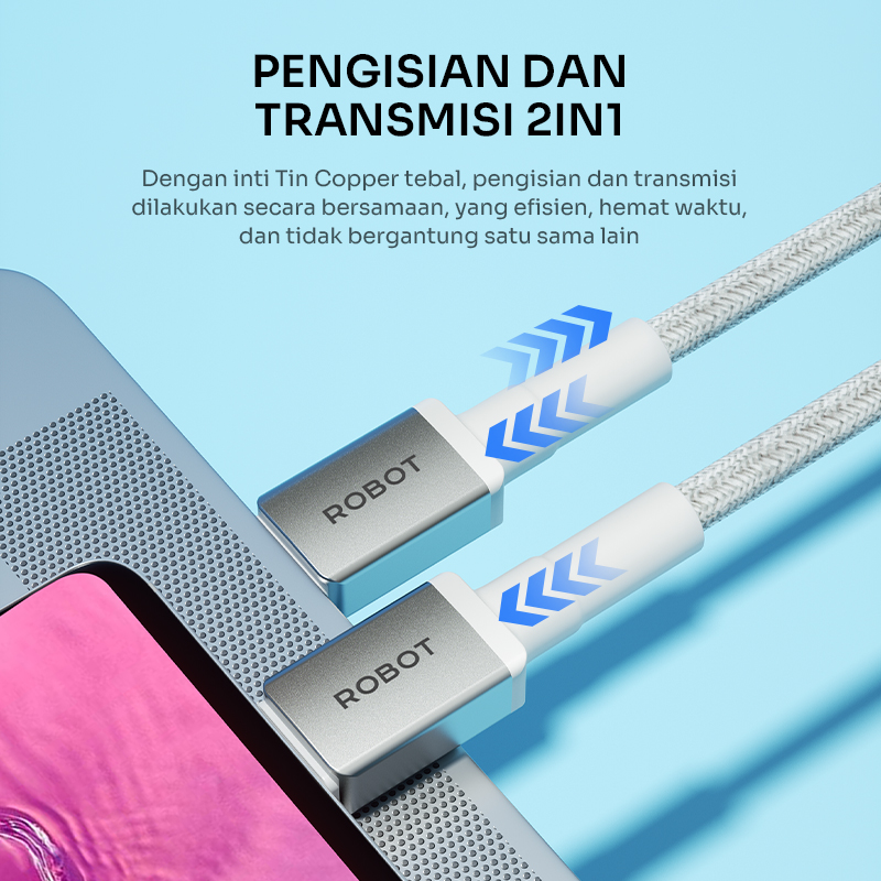 Jual ROBOT Kabel RSCC120 Data Type C To Type C Original 1,2 Meter ...
