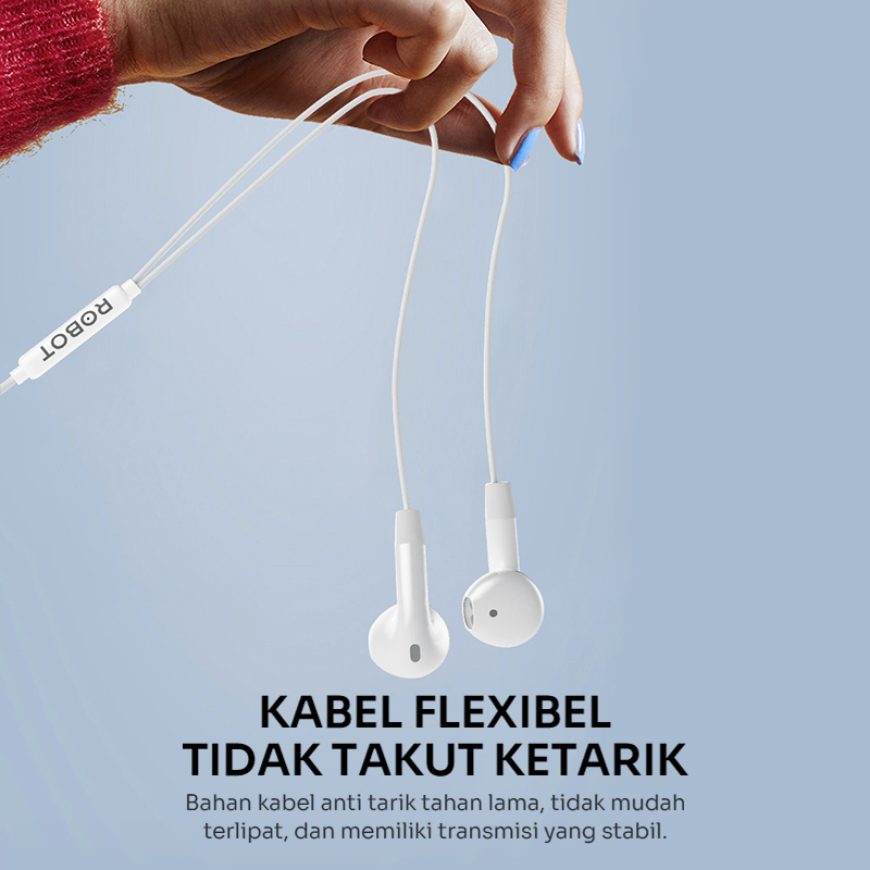 Jual ROBOT Earphone RE50 In-Ear Headset Kabel Musik 3.5mm Jack Stereo ...