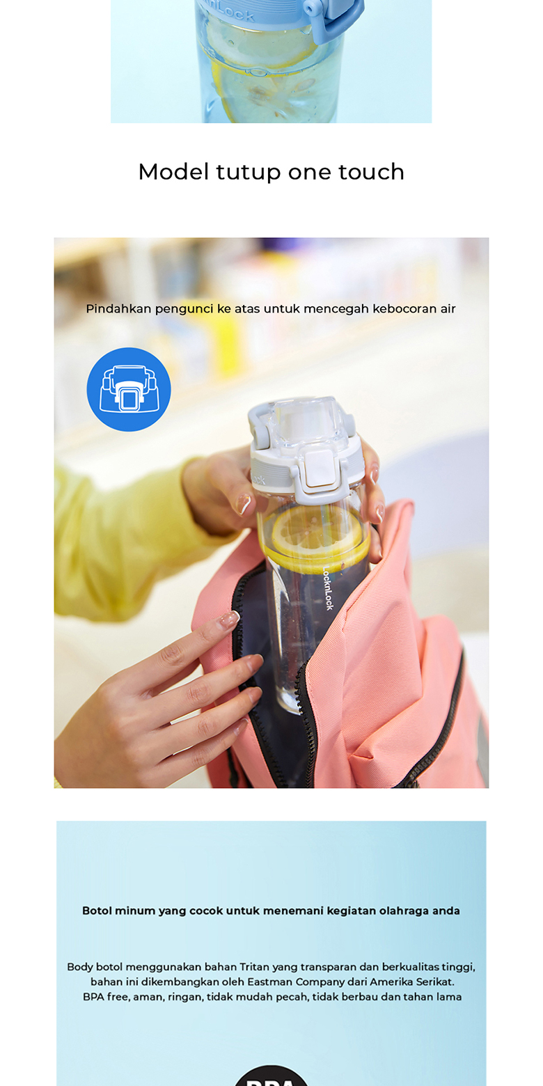 Jual LocknLock Exclusive Botol Minum Grip Sports Bottle Tritan 700ml ...